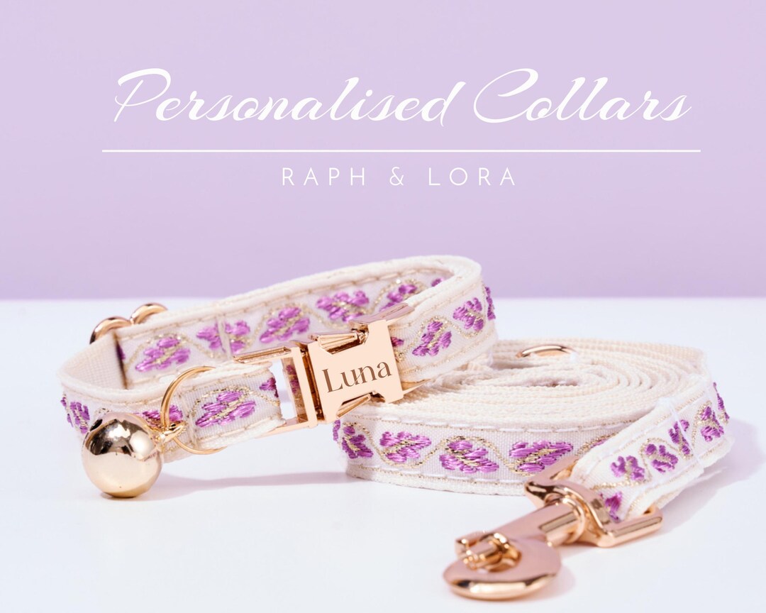 Fancy White Floral Cat Collar Leash for Pet Birthday Gifts,personalized ...