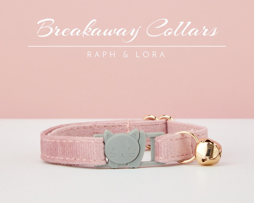 Breakaway Cat Collar With Quick Release Clasp, Dusty Pink Personalized ...