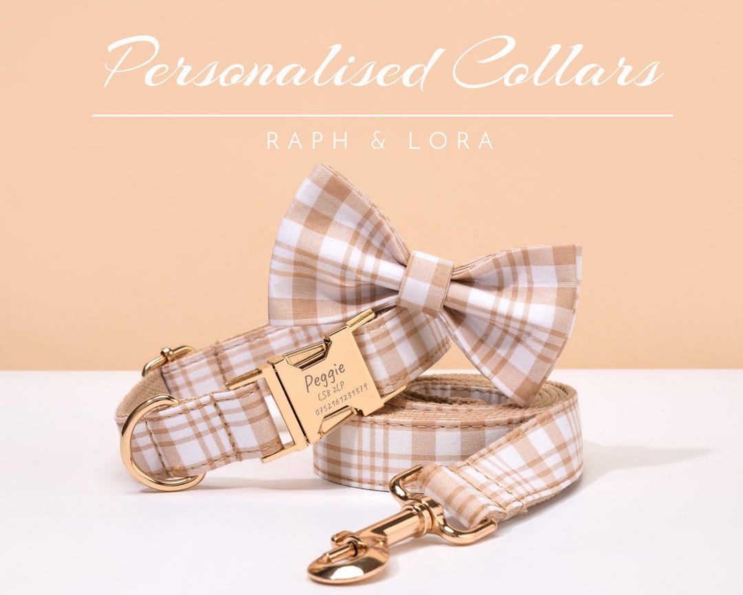 Personalized Brown Dog Collar Leash,handmade Puppy Collar for Wedding ...