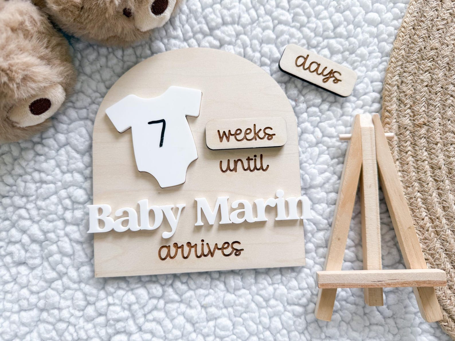 Baby Countdown Sign, Weeks Until Baby Arrives, Days Until Baby Coming ...