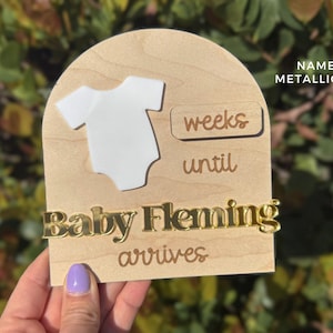 Baby Countdown Sign, Weeks Until Baby Arrives, Days Until Baby Coming ...