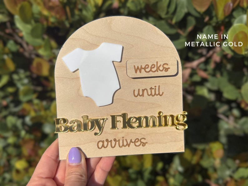 Baby Countdown Sign, Weeks Until Baby Arrives, Days Until Baby Coming ...