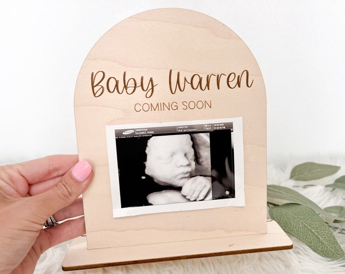 Pregnancy Announcement Sign, Sonogram Picture Frame, Ultrasound Picture ...