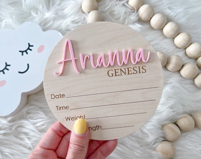 Hospital Name Sign Baby Hospital Name Sign Baby Name Plate Newborn Sign ...