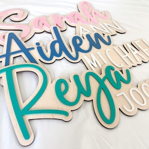 Name Sign for Nursery, Large Wood Baby Name Sign, Above Crib Name Sign ...