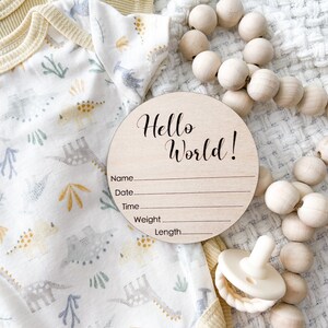 Hello World Birth Stat Sign, Hospital Announcement Sign, Newborn Photo ...