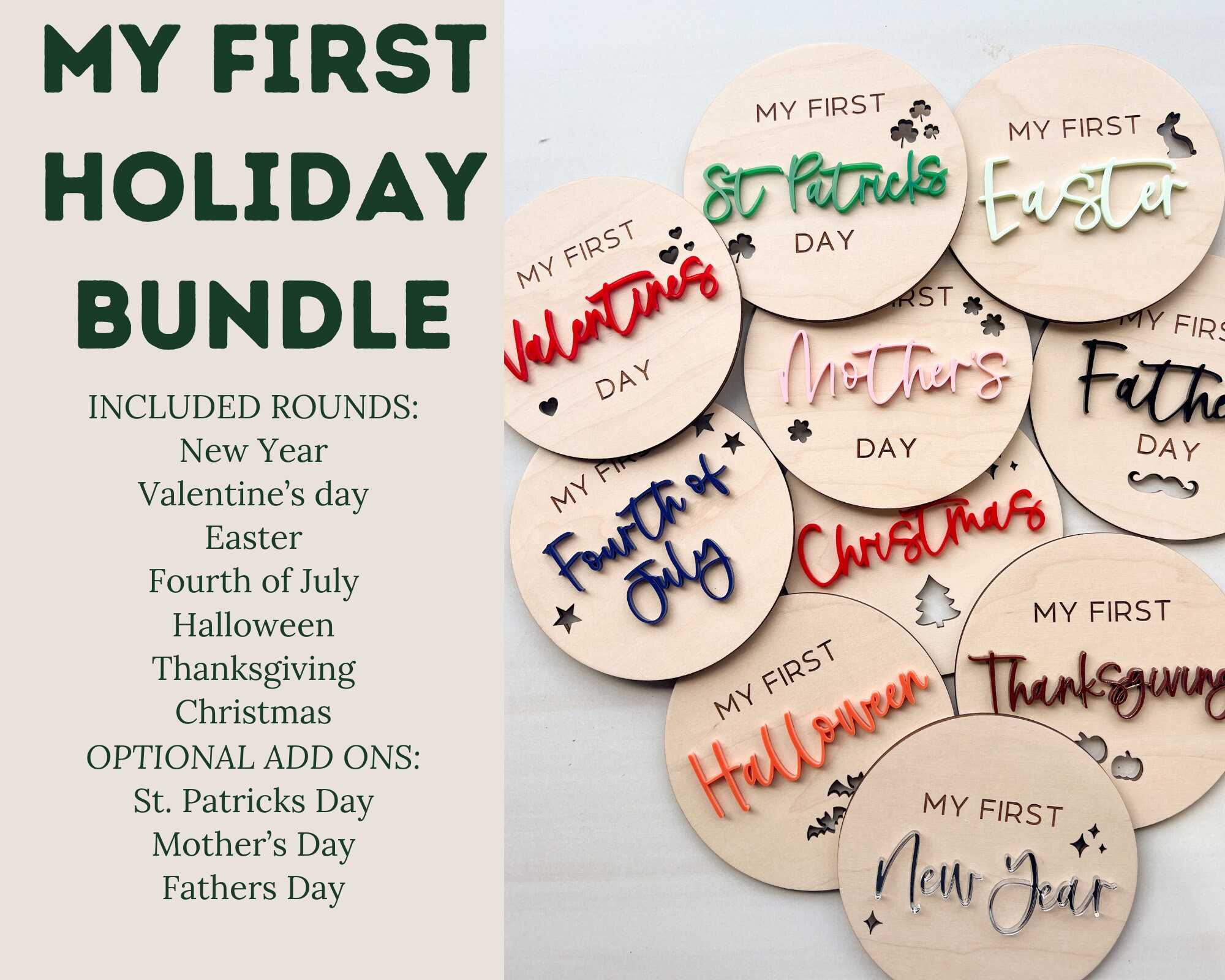 My First Holiday Bundle, Babys First Milestones Set, Holiday Photos ...