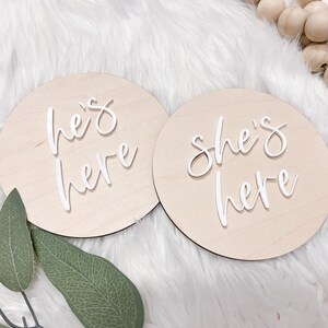 He's Here She's Here Sign, Its a Boy Its a Girl Sign, Gender Reveal ...