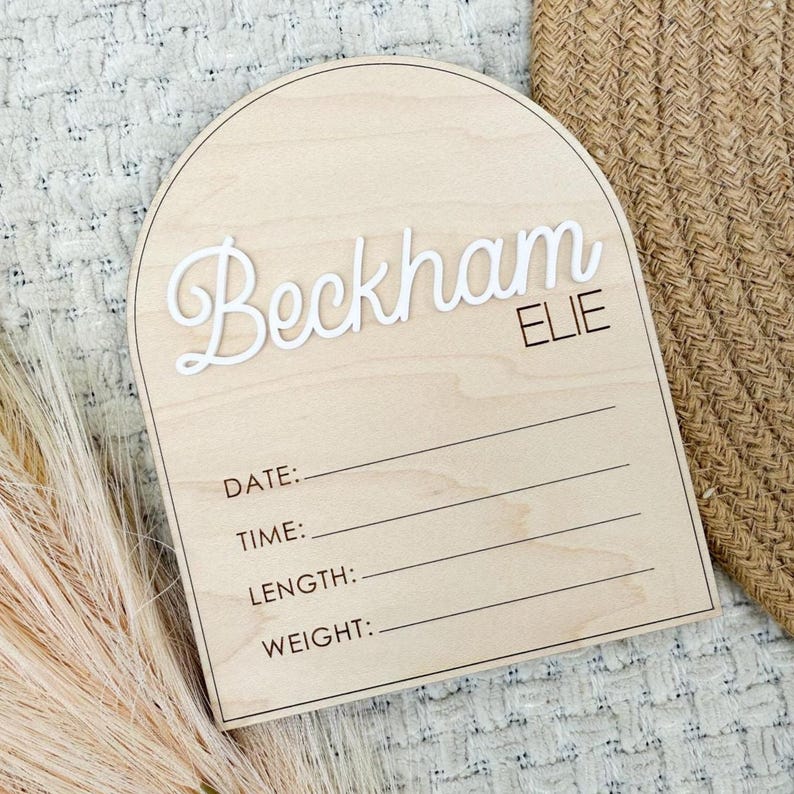 Birth Announcement Sign for Hospital, Arch Baby Name Announcement Sign ...