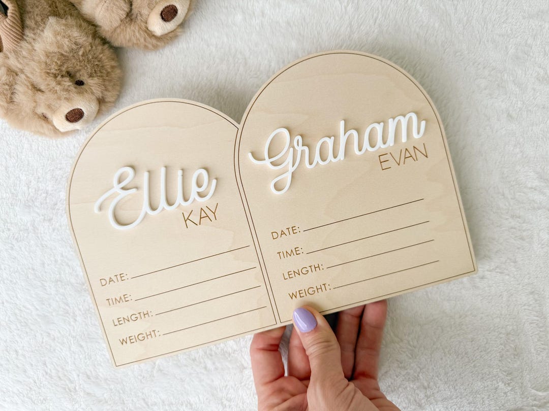 Twin Birth Announcement Sign, Twin Name Sign for Hospital, Twin Birth ...