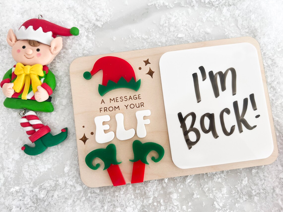 Message From Your Elf Sign, Mini Elf Message Board, Elf Accessory, Dry ...