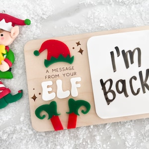 Message From Your Elf Sign, Mini Elf Message Board, Elf Accessory, Dry ...