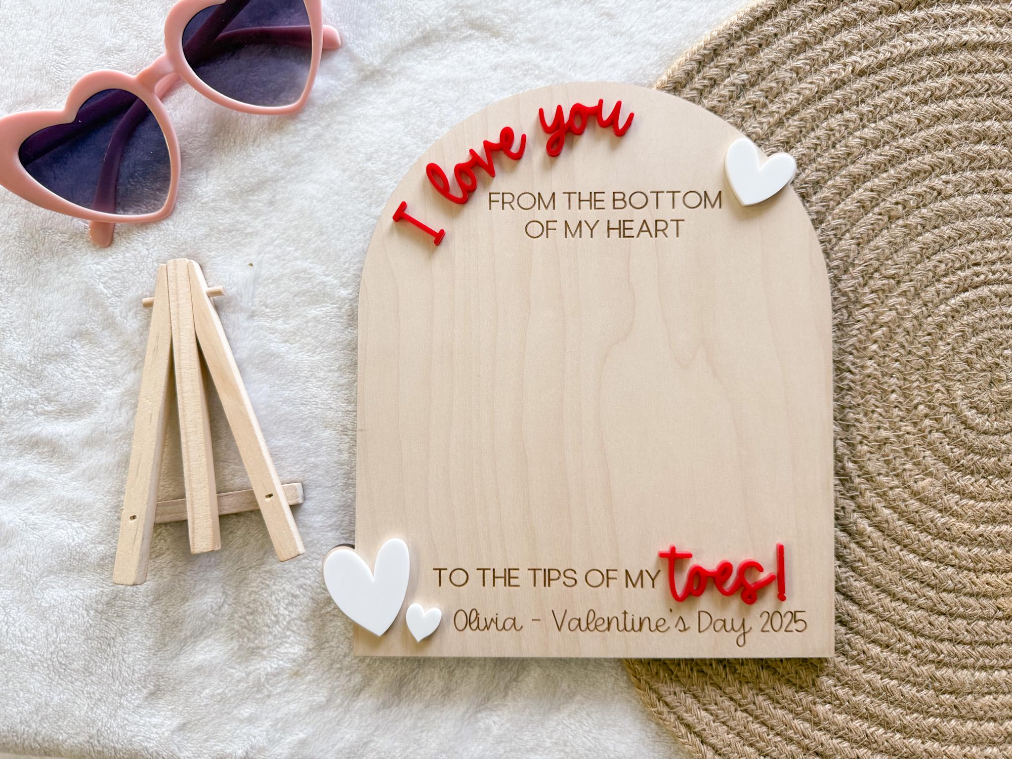 Valentine's Day Handprint Love Board, Kids Footprint Sign, First ...