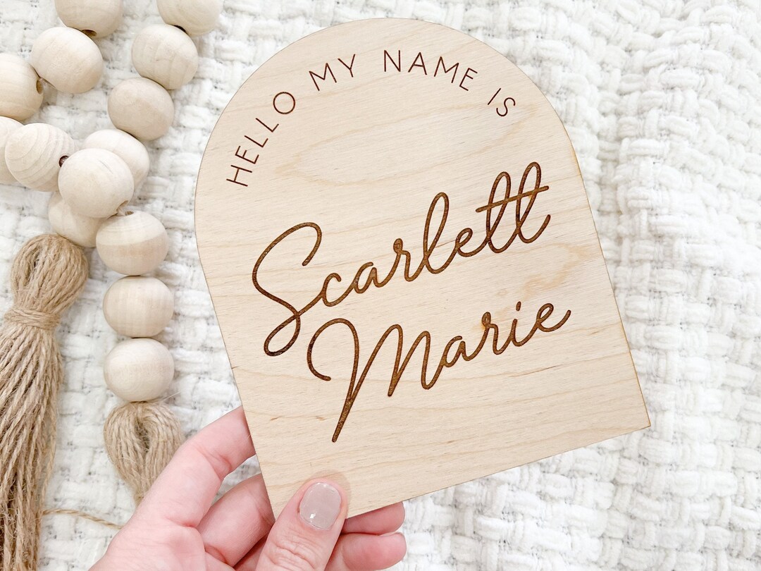 Baby Name Sign for Hospital, Personalized Newborn Name Wood Sign, Birth ...