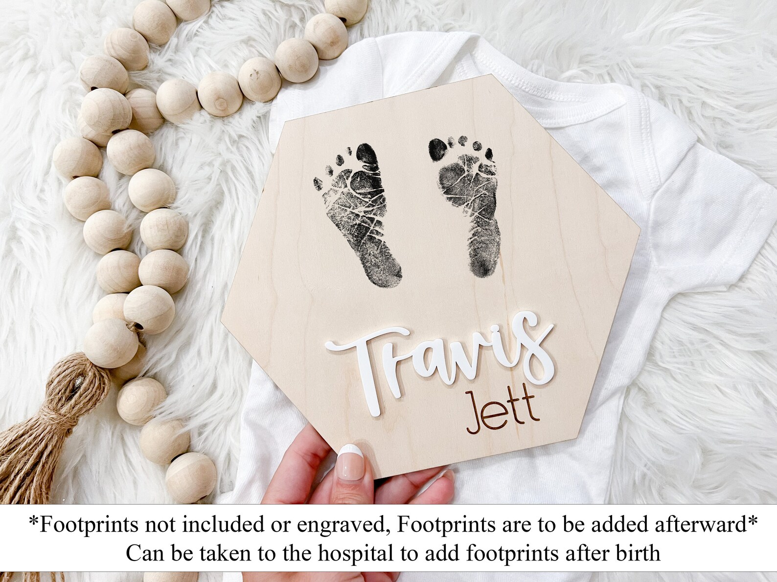 Baby Footprint Name Sign for Hospital, Baby Announcement Sign, Baby ...