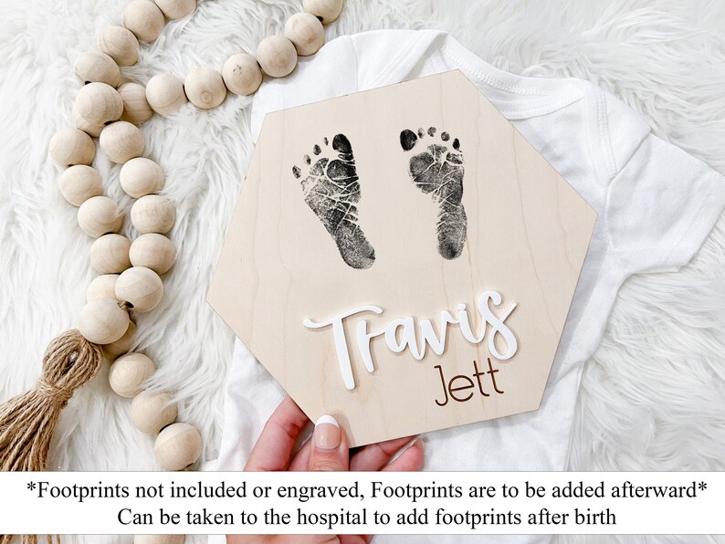 Baby Footprint Name Sign for Hospital Baby Announcement Sign - Etsy