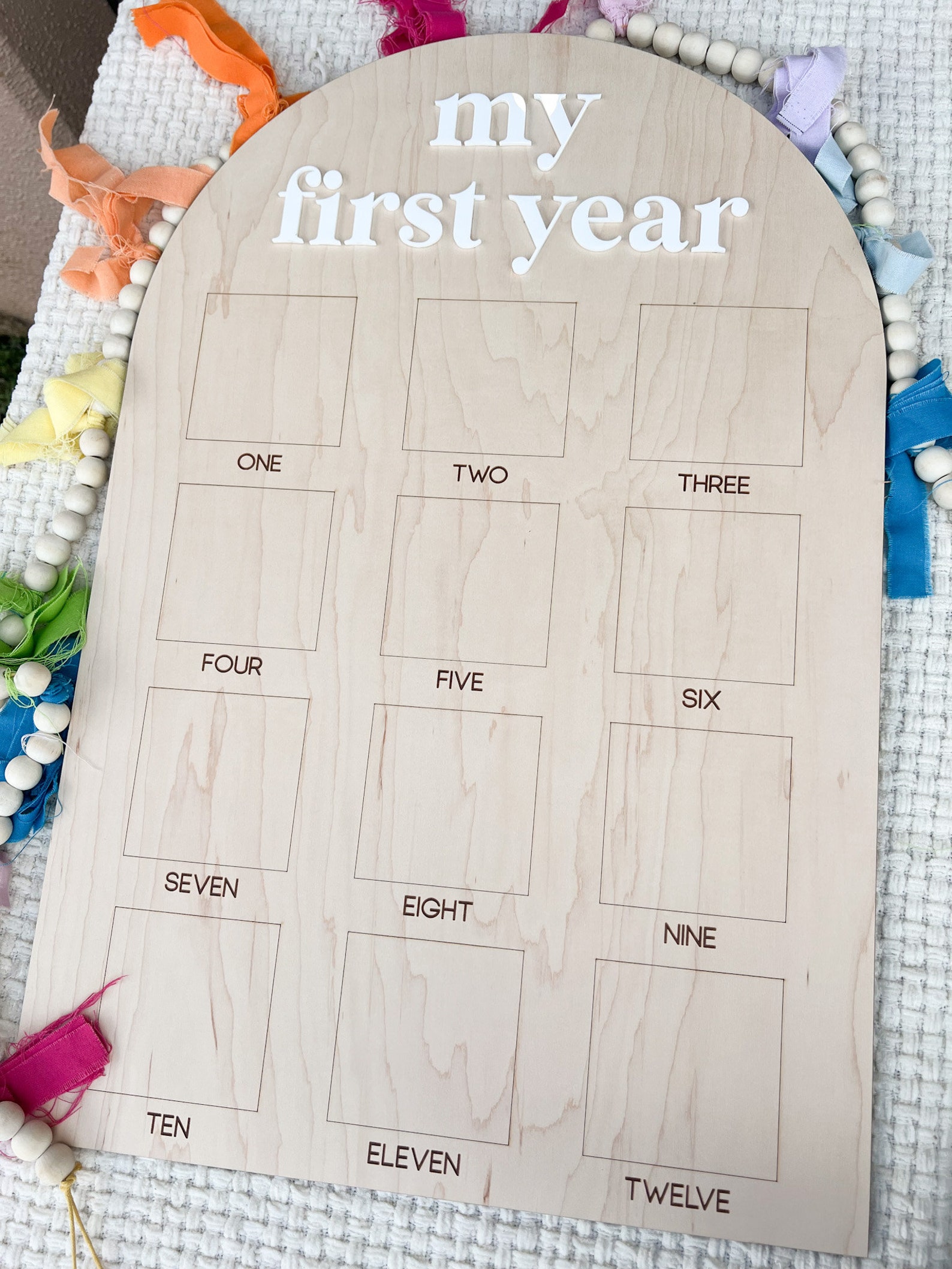 My First Year Photo Board, One Year of Photo Frame, My First Year Sign ...