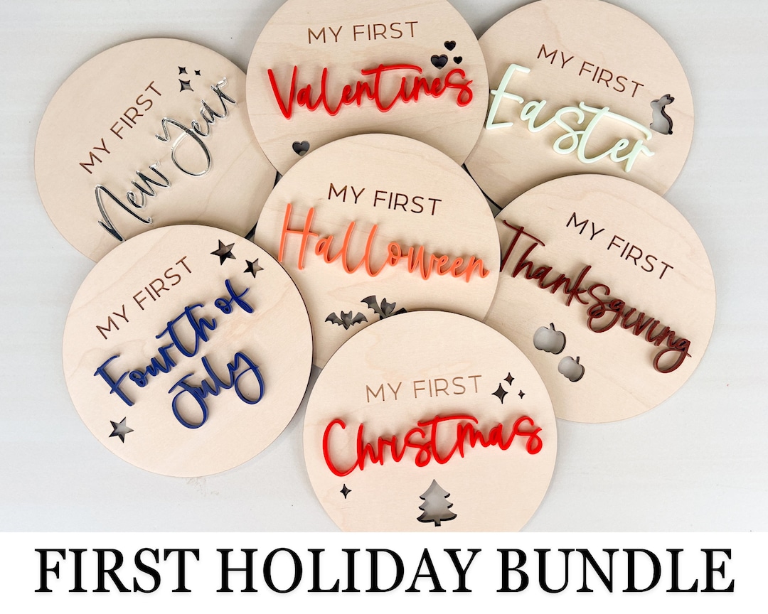 My First Holiday Bundle, Babys First Milestones Set, Holiday Photos ...