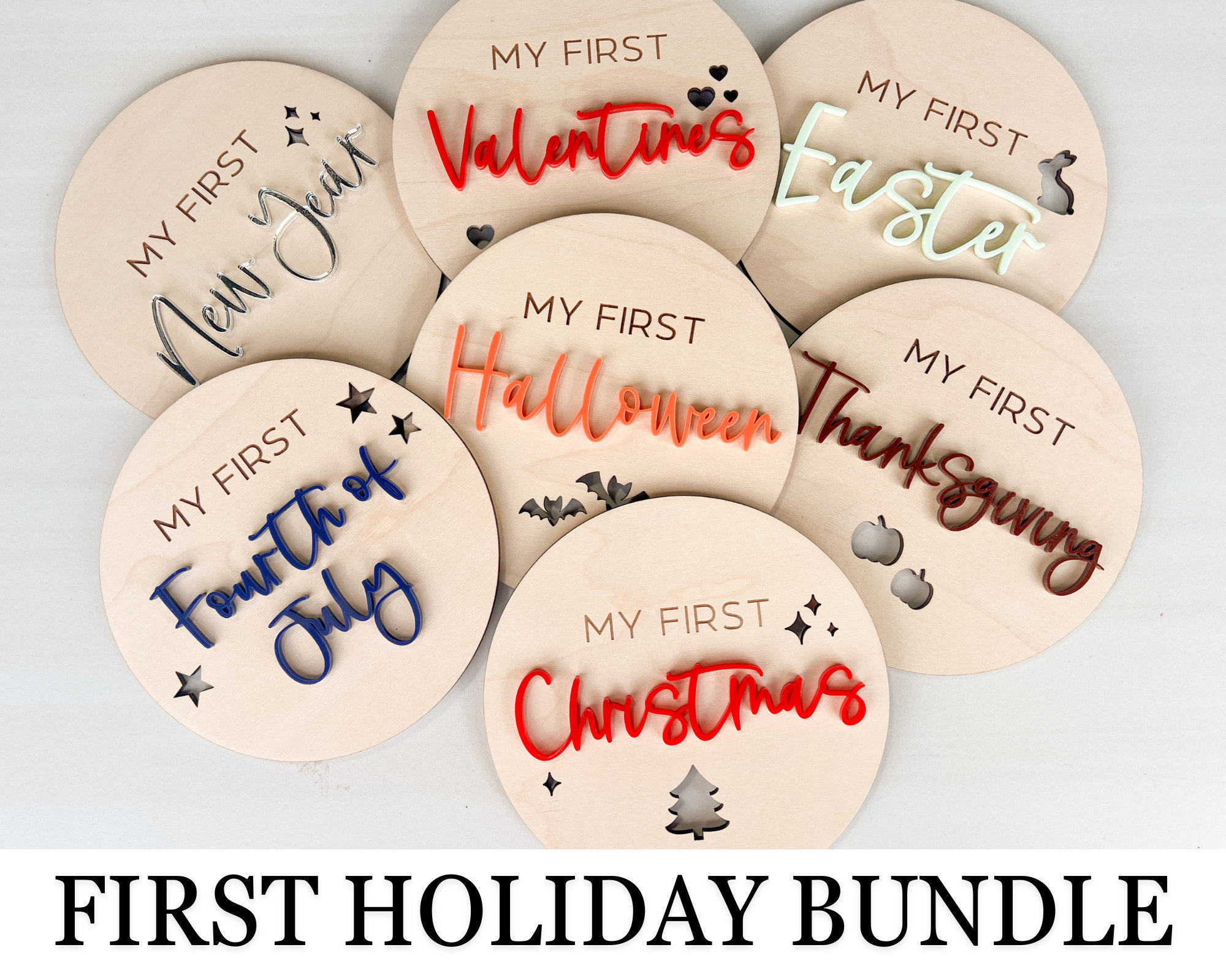 My First Holiday Bundle, Babys First Milestones Set, Holiday Photos ...