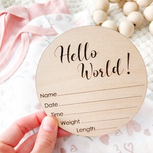 Hello World Birth Stat Sign, Hospital Announcement Sign, Newborn Photo ...