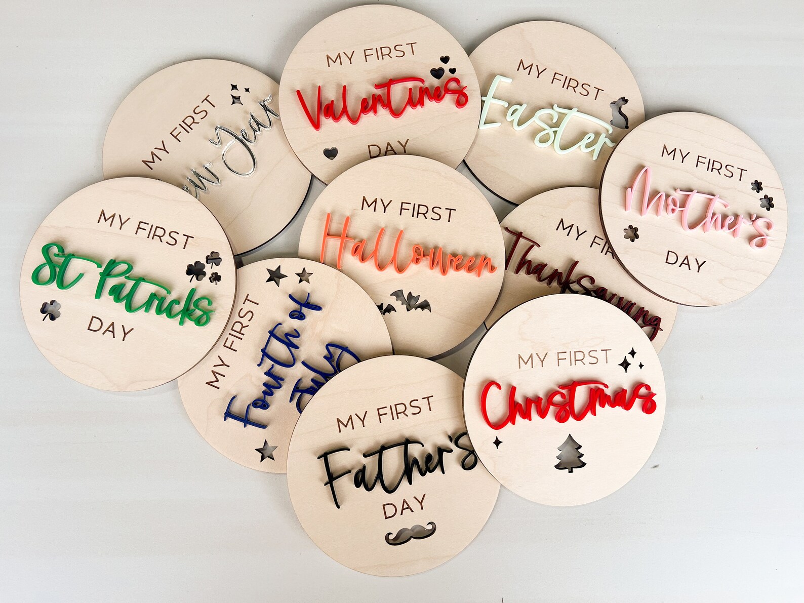 My First Holiday Bundle, Babys First Milestones Set, Holiday Photos ...