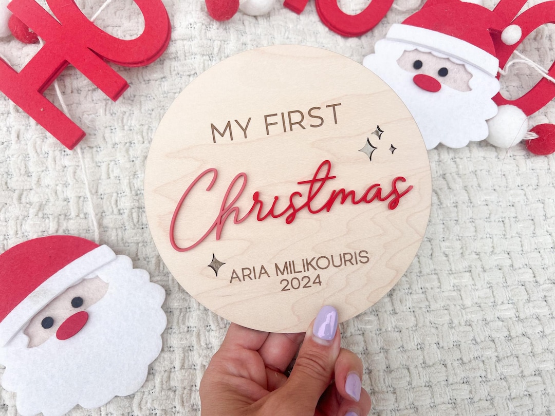 My First Christmas Sign, Baby's First Christmas 2025 Personalized Baby ...