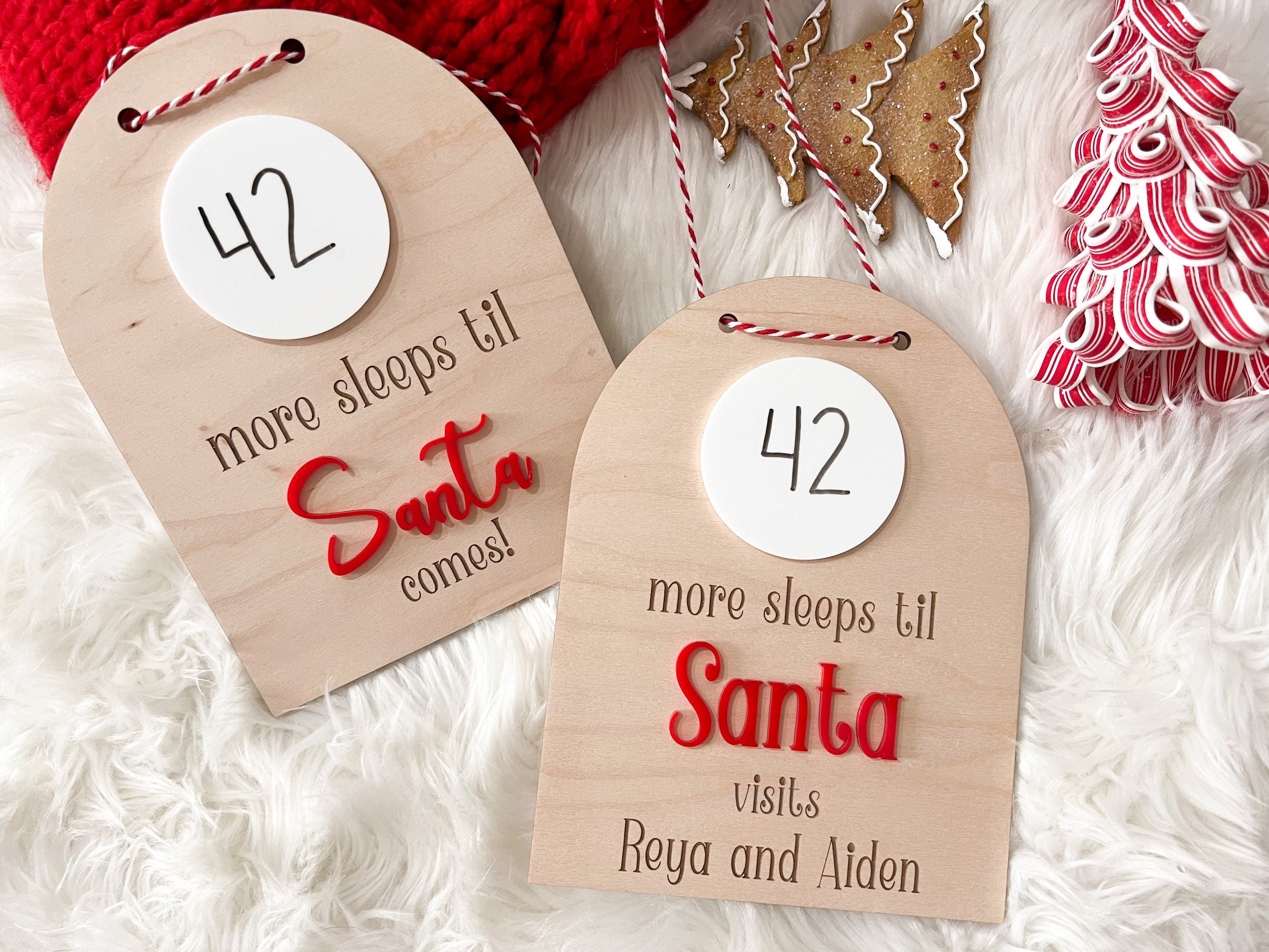Christmas Countdown, Sleeps Until Santa Visits Personalized Christmas ...