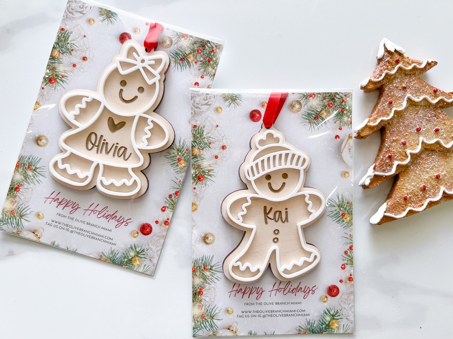 Personalized Gingerbread Ornament, Gingerbread Tag, Wood Christmas ...