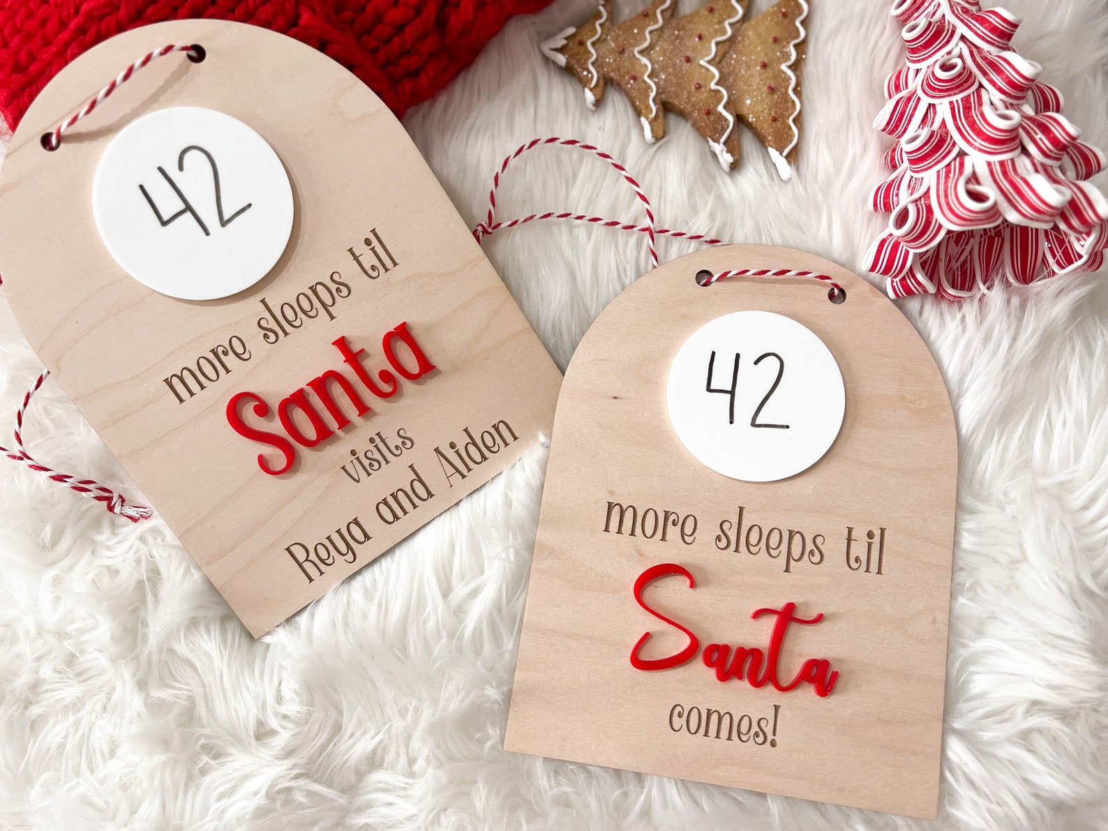 Christmas Countdown, Sleeps Until Santa Visits Personalized Christmas ...