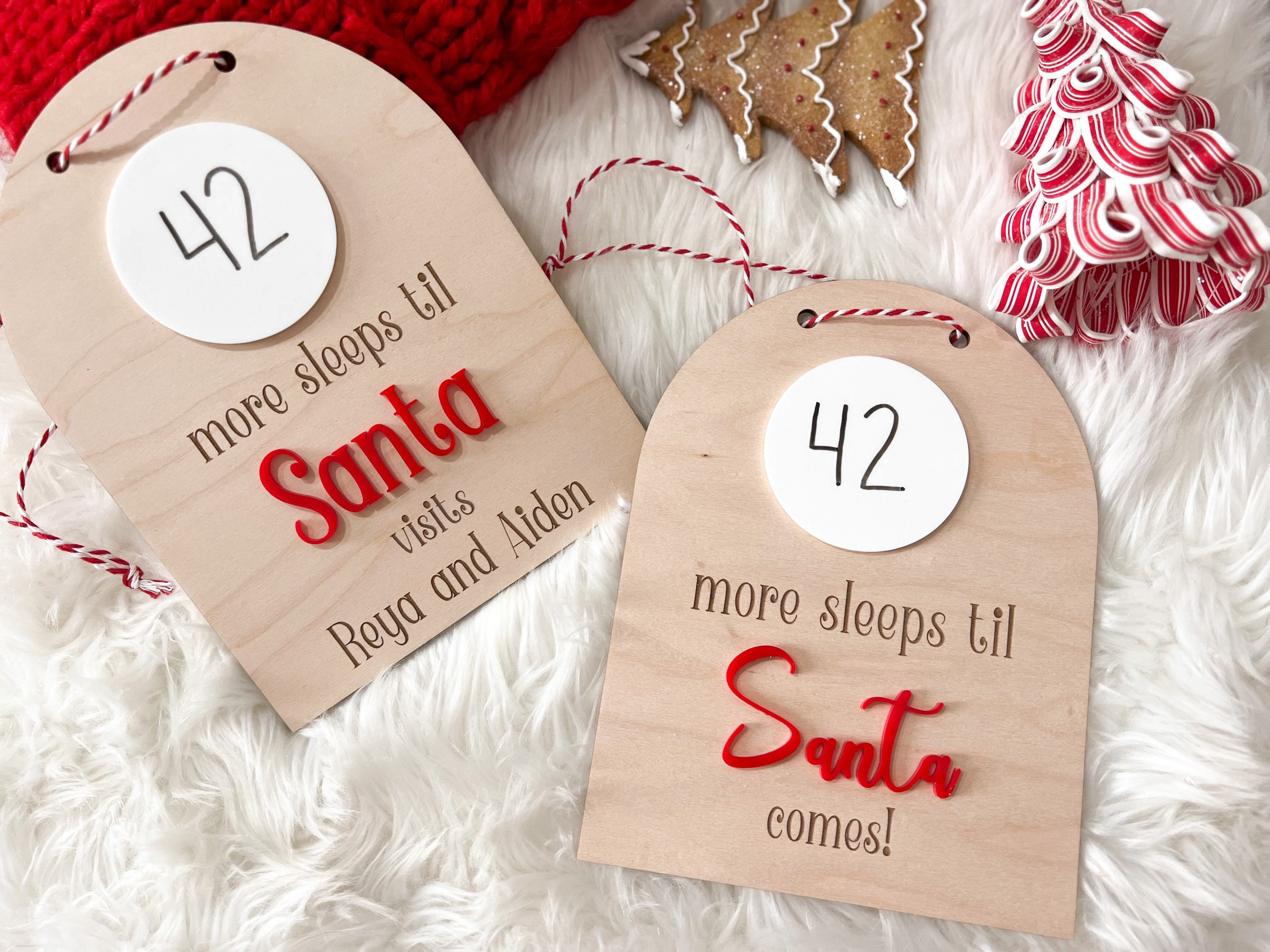 Christmas Countdown, Sleeps Until Santa Visits Personalized Christmas ...