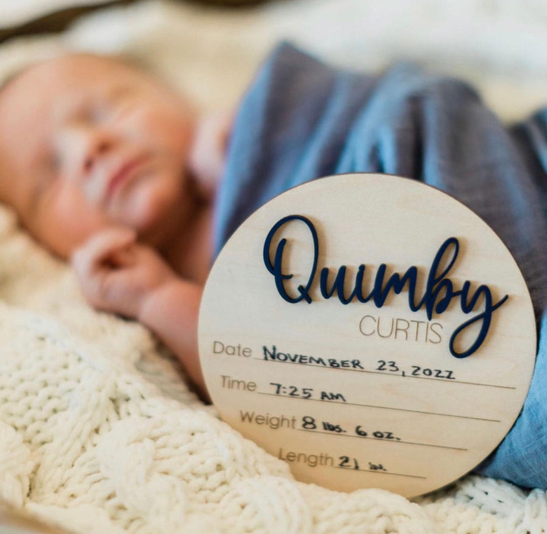 Birth Announcement Sign, Newborn Announcement Sign, Baby Birth Stats ...