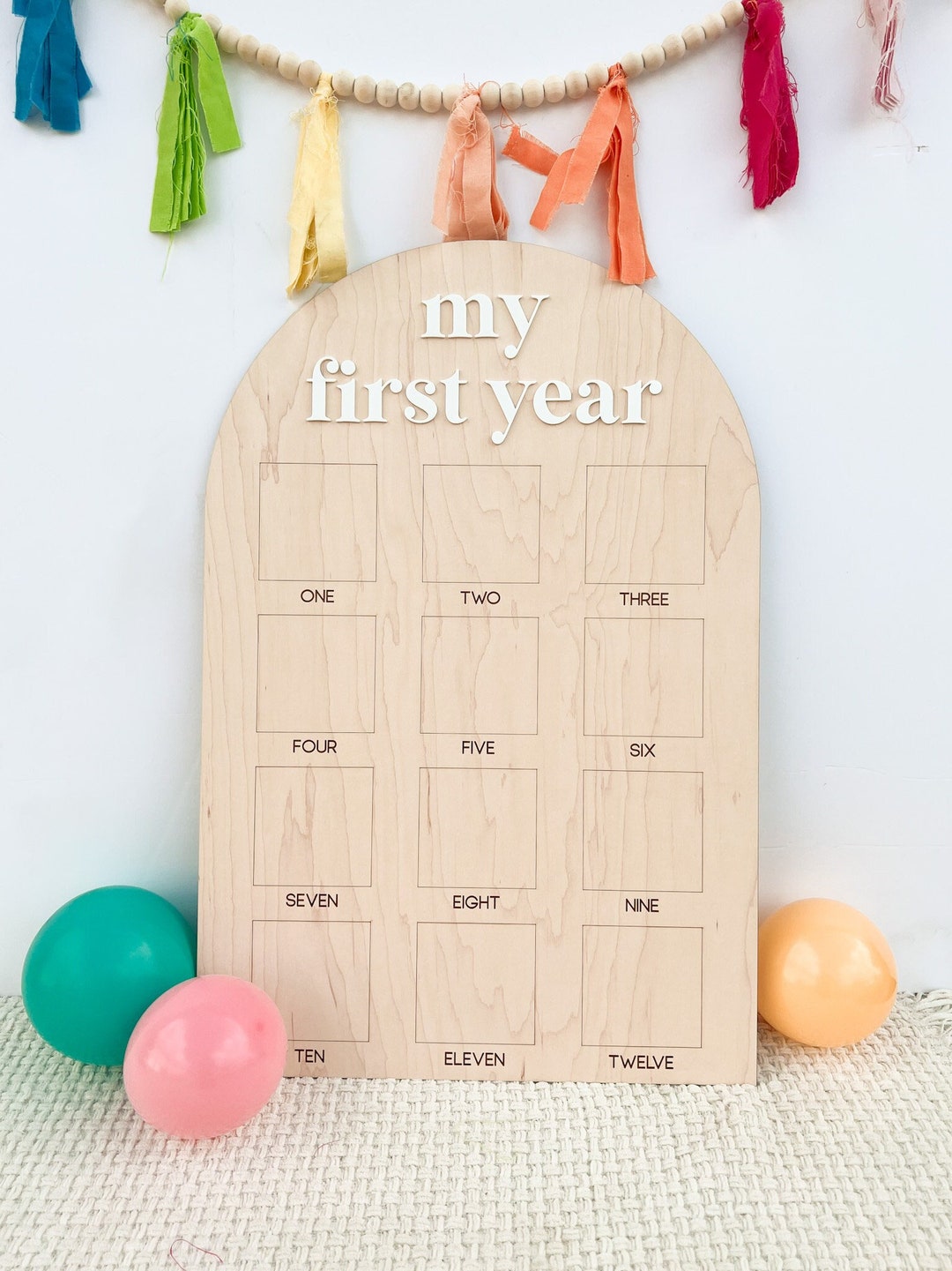 My First Year Photo Board, One Year of Photo Board, Baby 12 Month ...