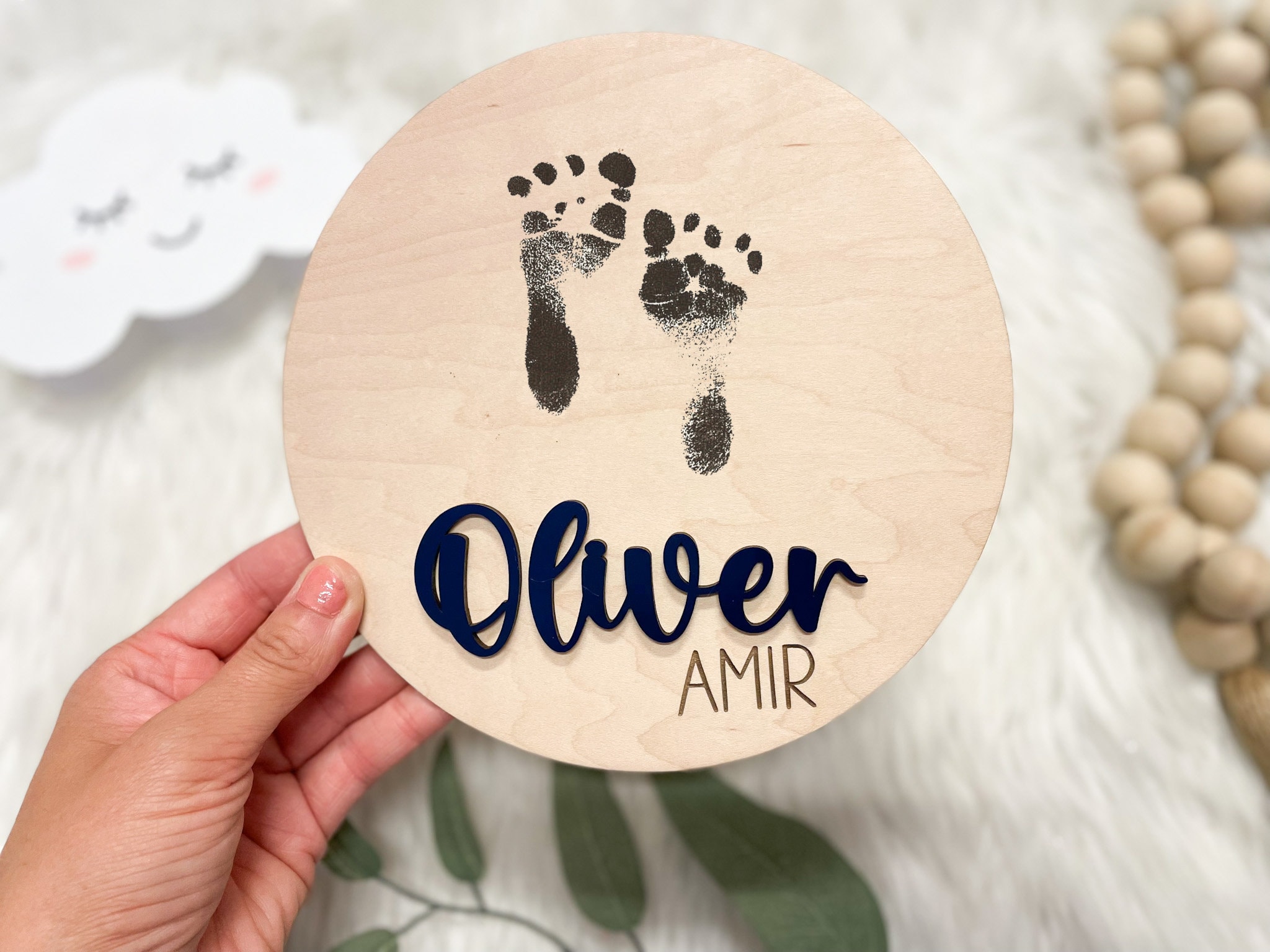Birth Announcement Sign Baby Footprint Sign for Hospital - Etsy Canada