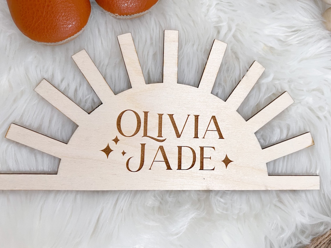 Boho Baby Name Sign, Retro Wooden Name Sign, Boho Name Sign, Baby Girl ...