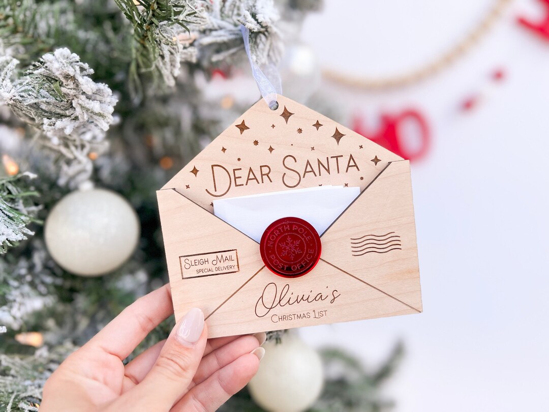 Letter to Santa, Dear Santa Envelope Ornament for Children's Wish List ...