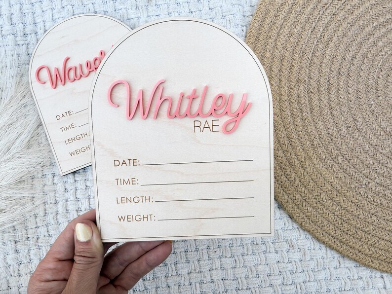 Birth Announcement Sign, Baby Girl Hospital Name Sign, Baby Name Sign ...