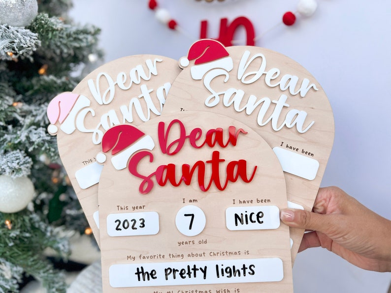 Dear Santa Board, Letter to Santa Board, Kids Christmas List Sign, Dry ...