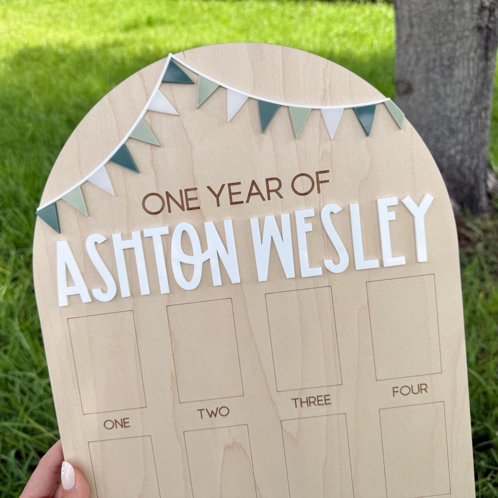 First Year Photo Board, One Year of First Birthday Sign, First Birthday ...