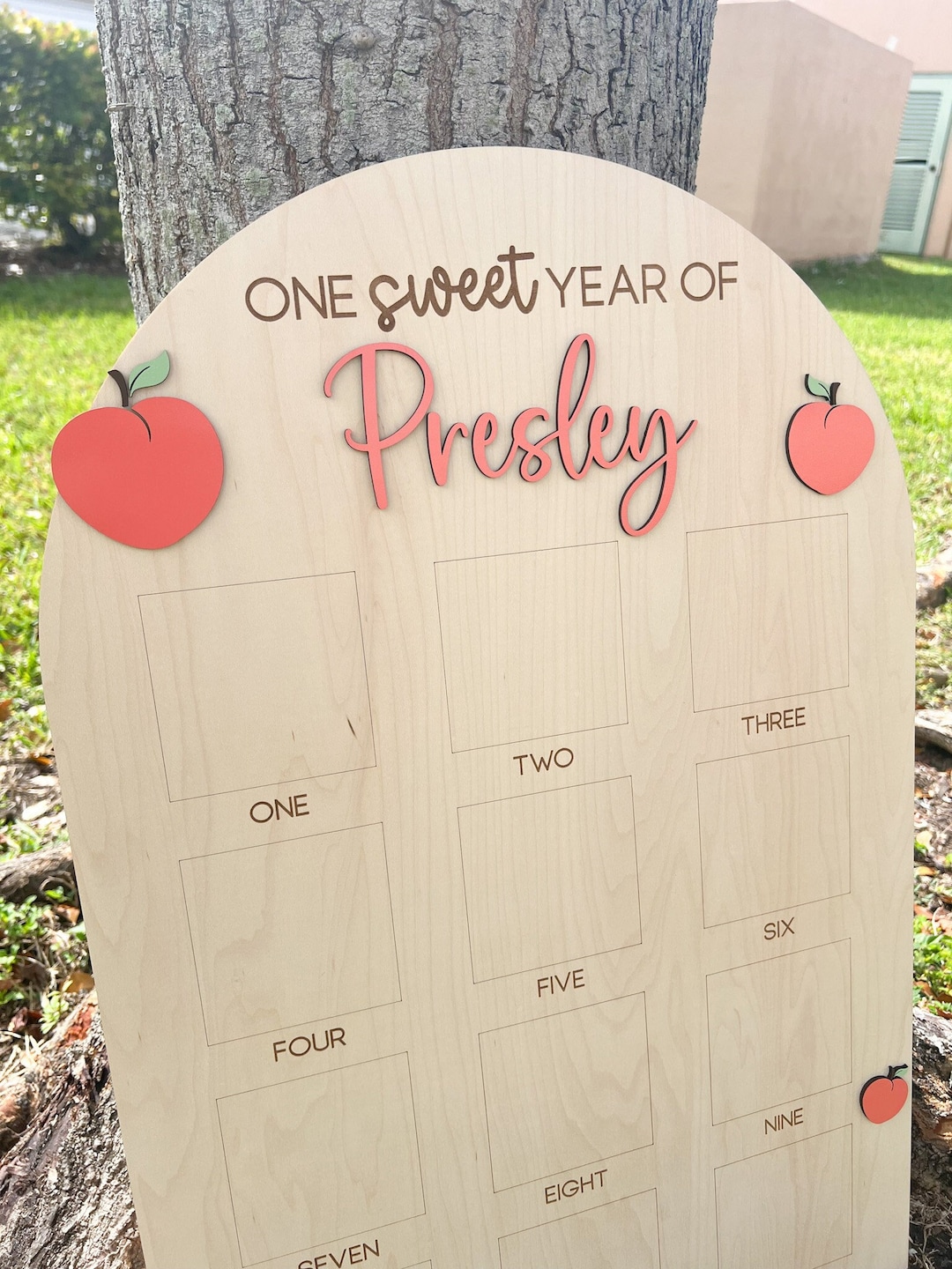 One Sweet Year Photo Board, One Sweet Peach Birthday Decor, Baby's ...