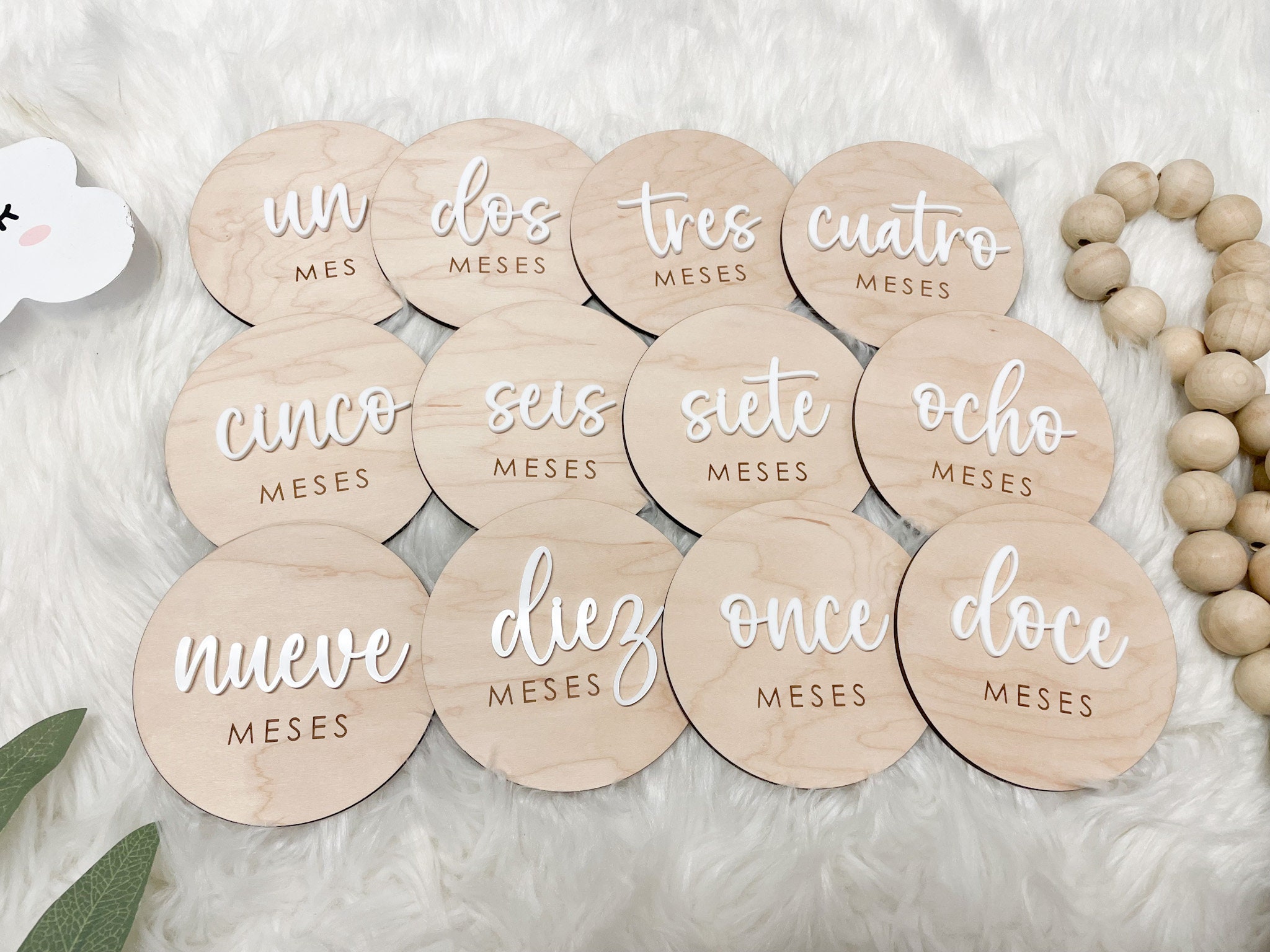 Spanish Monthly Milestone Marker, Baby Month Photo Sign, Monthly Wooden ...