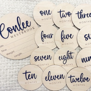 Baby Monthly Milestone Marker, 1-12 Month Baby Milestone Cards, Monthly ...