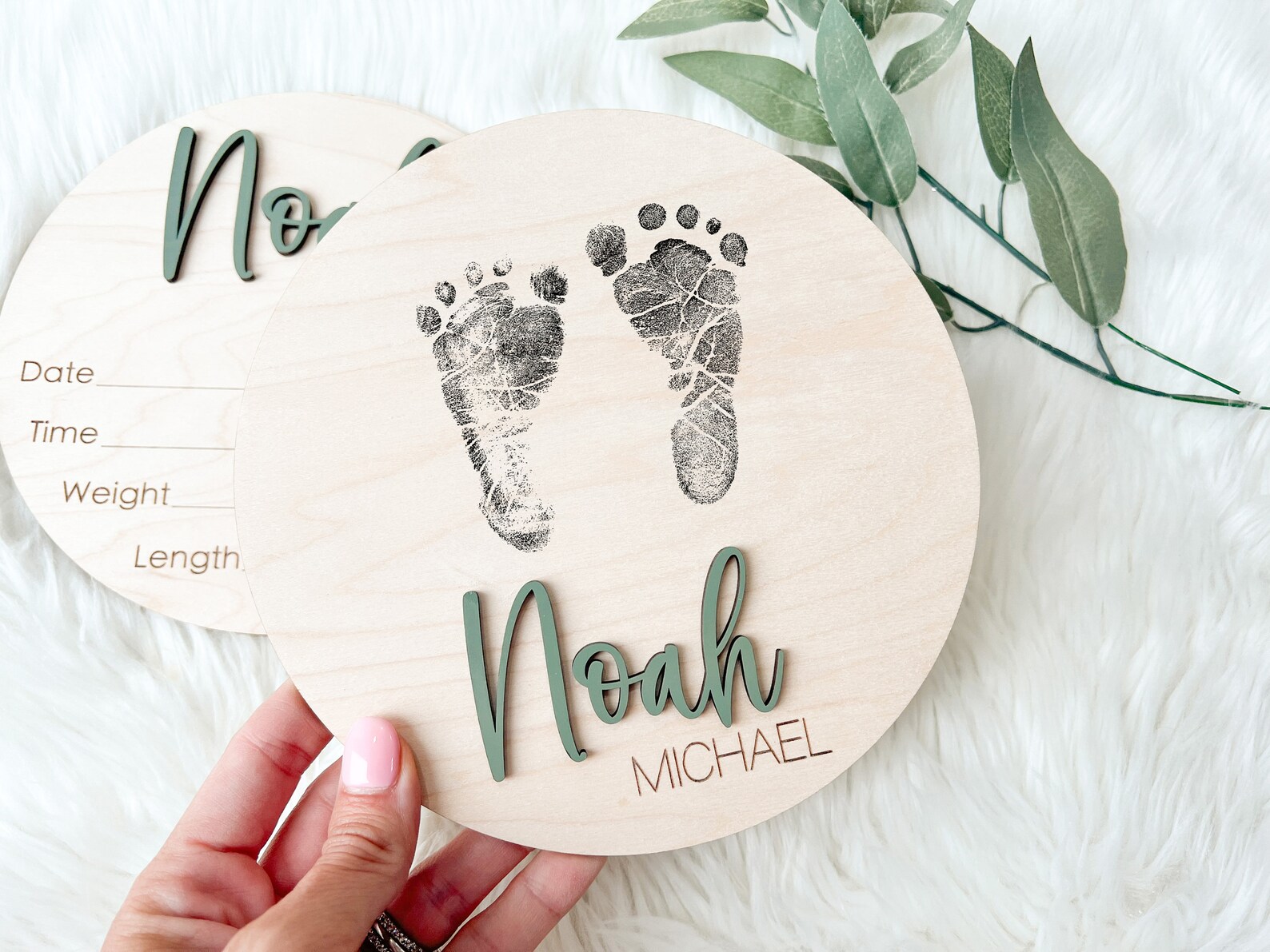 Baby Announcement Sign Hospital Footprint Sign Newborn - Etsy UK