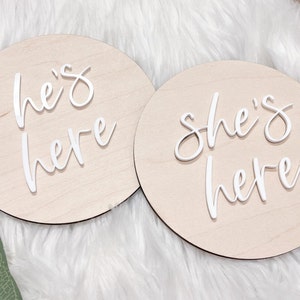 He's Here She's Here Sign, Its a Boy Its a Girl Sign, Gender Reveal ...