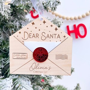 Personalized 'dear Santa' Wooden Envelope Ornament, Children's Letter ...