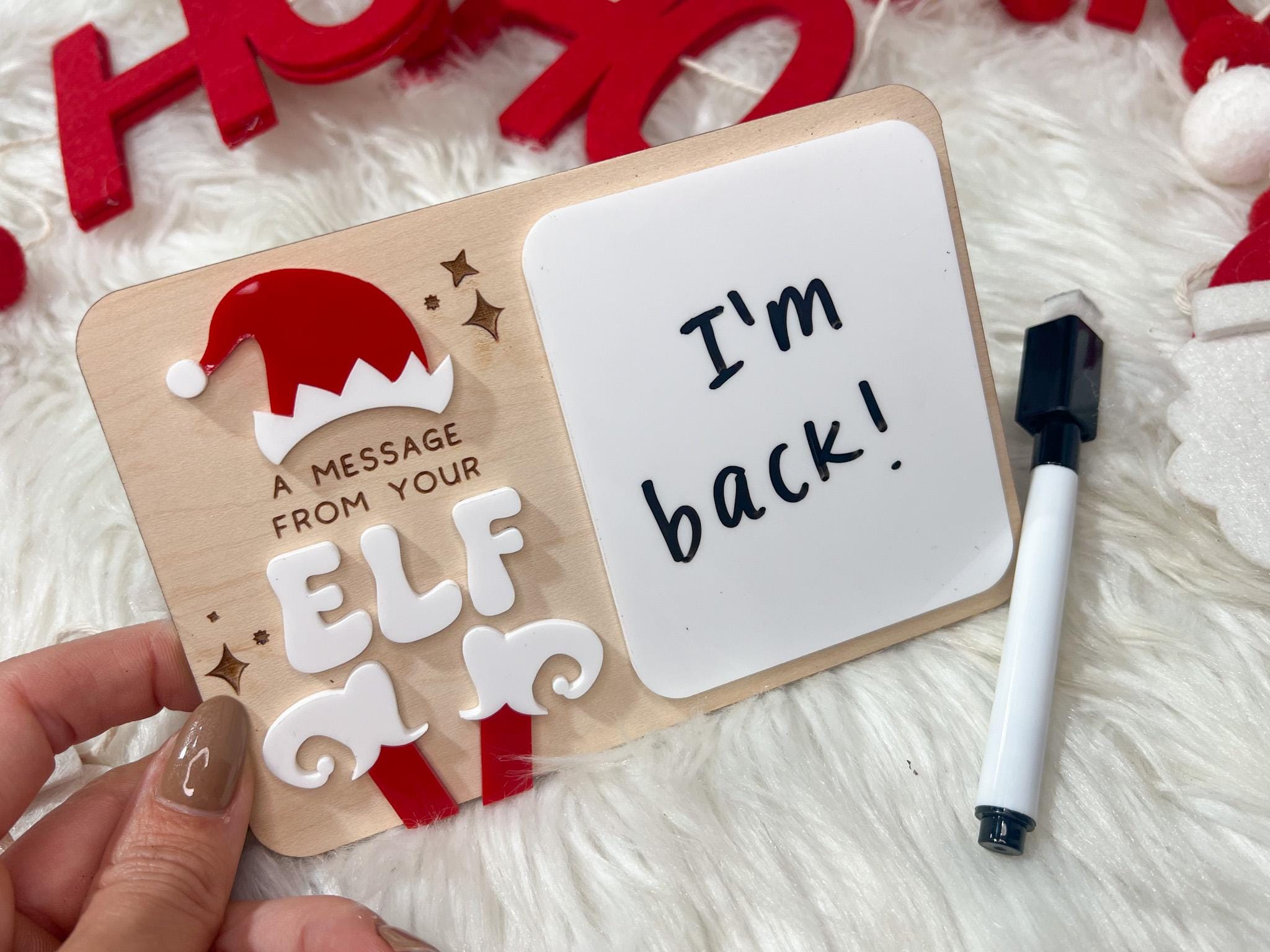 Message From Your Elf Sign, Mini Elf Message Board, Elf Accessory, Dry ...