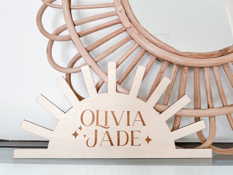 Boho Baby Name Sign, Retro Wooden Name Sign, Boho Name Sign, Baby Girl ...