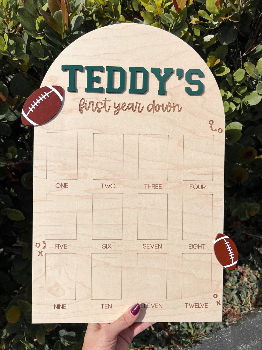 First Year Down Birthday, One Year of Birthday Months Photo Board, Baby ...
