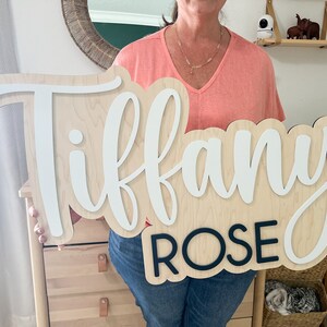 Large Wood Baby Name Sign Nursery Name Sign Above Crib Name - Etsy