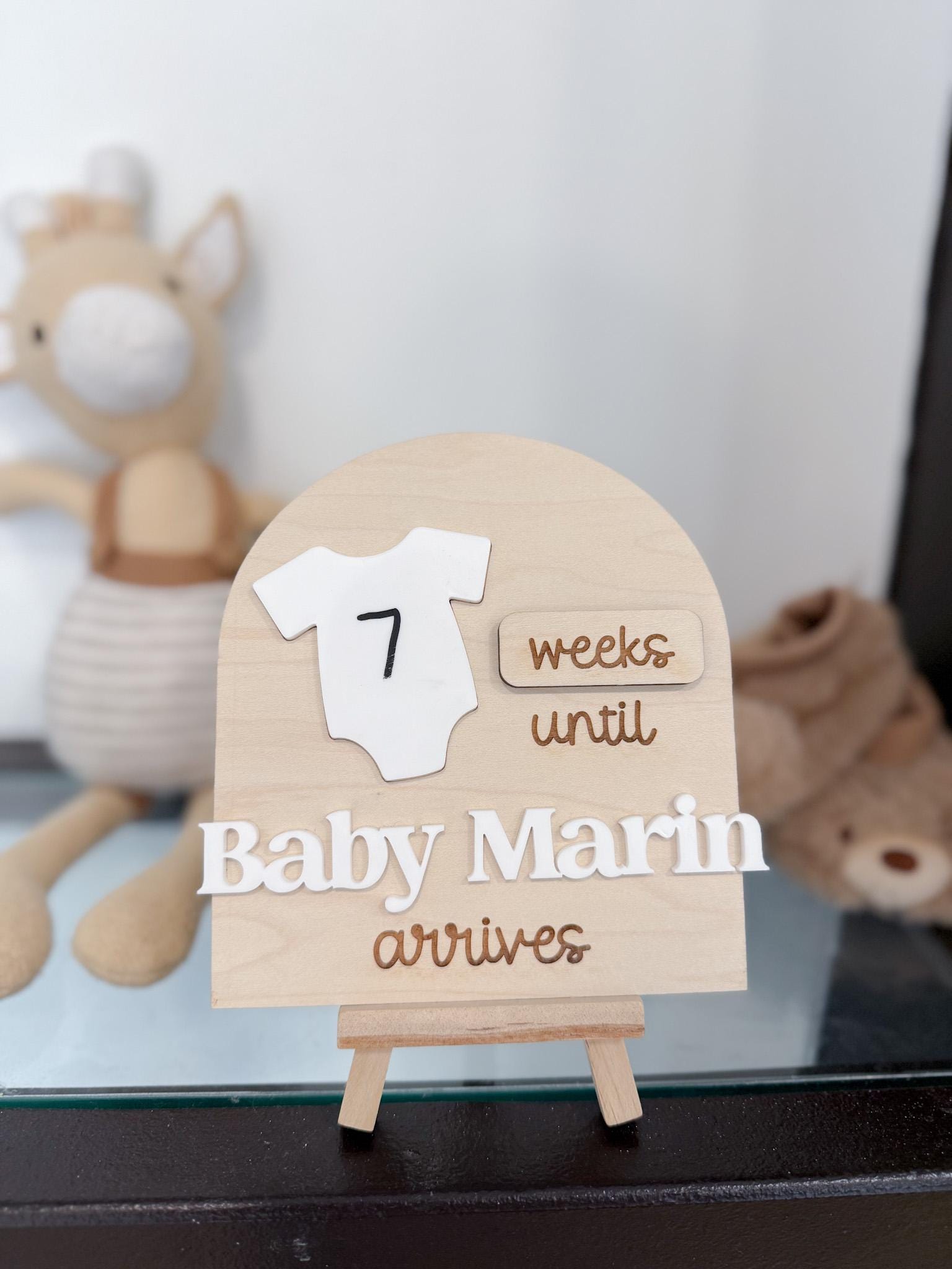 Baby Countdown Sign, Weeks Until Baby Arrives, Days Until Baby Coming ...