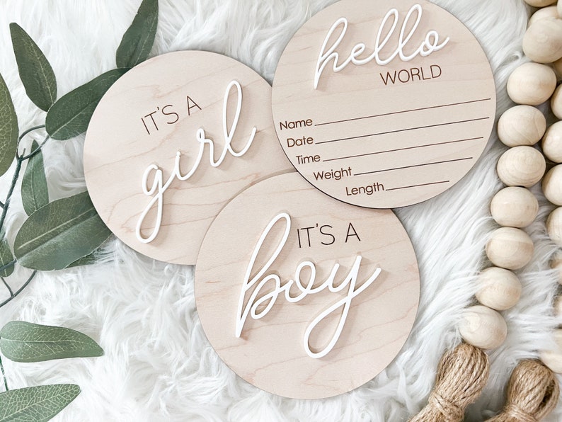 Hello World Baby Announcement Sign Hello World Plaque Gender - Etsy
